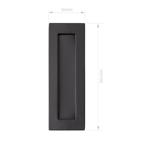 Delf Rectangular Flush Pull 150Mm Matt Black (Twin Pack) | Agnew Building Supplies