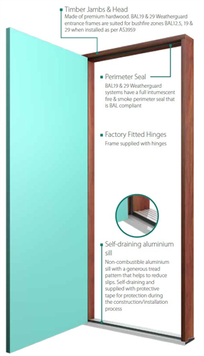 Hume Weatherguard Frame 140X40x2100x987mm Merbau Bal29 Assembled ...