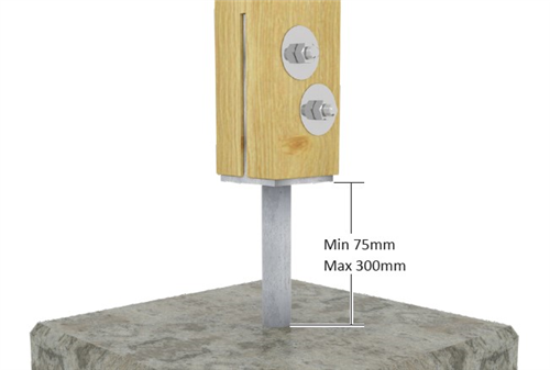 POST SUPPORTS ADJUSTABLE T (TEE) BLADE 75 - 300mm HD GALV. | Agnew ...