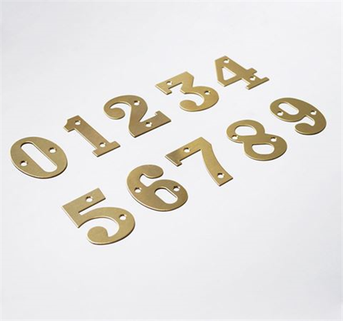 Numbers/Numerals Brass (Metro) 50Mm With Screws | Agnew Building Supplies